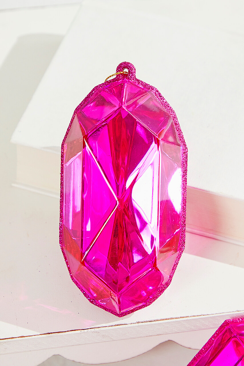 4"-5" Jewel Ornament - Pink - Decorator's Warehouse