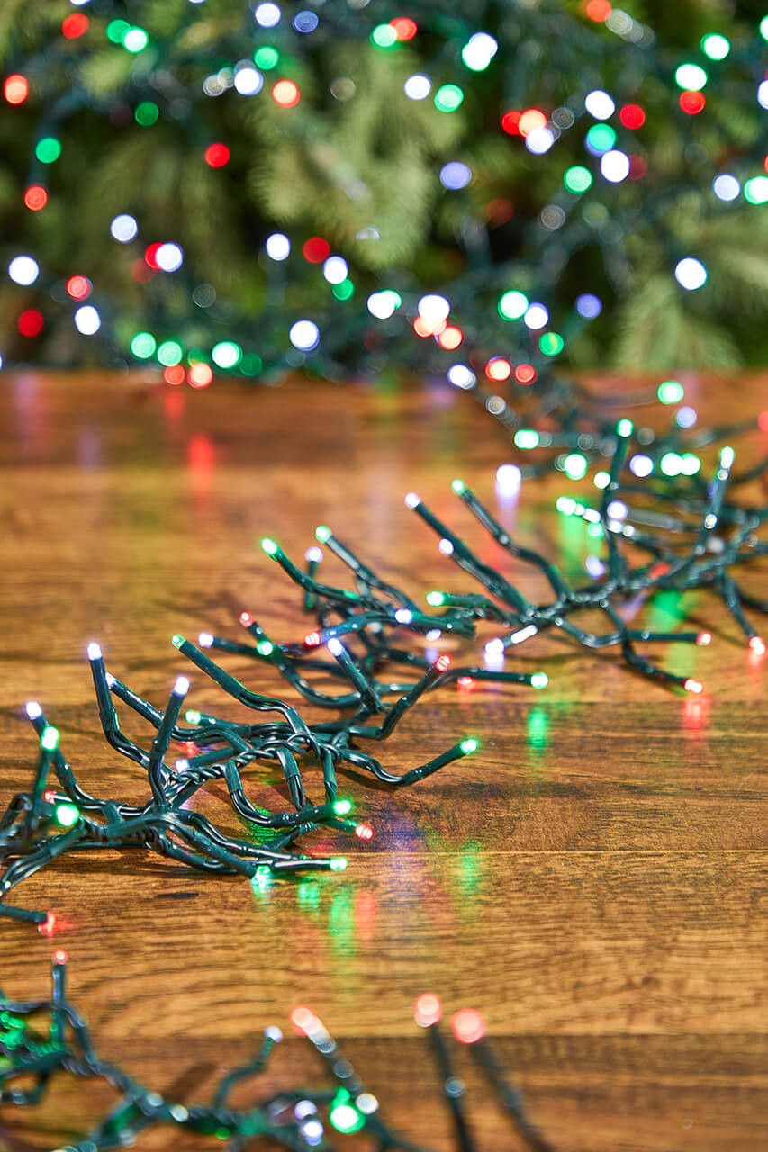 12.5' Platinum Elite Cluster Lights - 380L Cool White, Red & Green ...