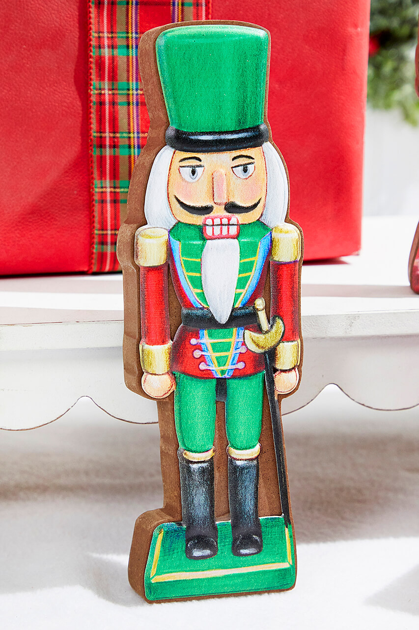 10" Red/Green Wooden Nutcracker - Decorator's Warehouse