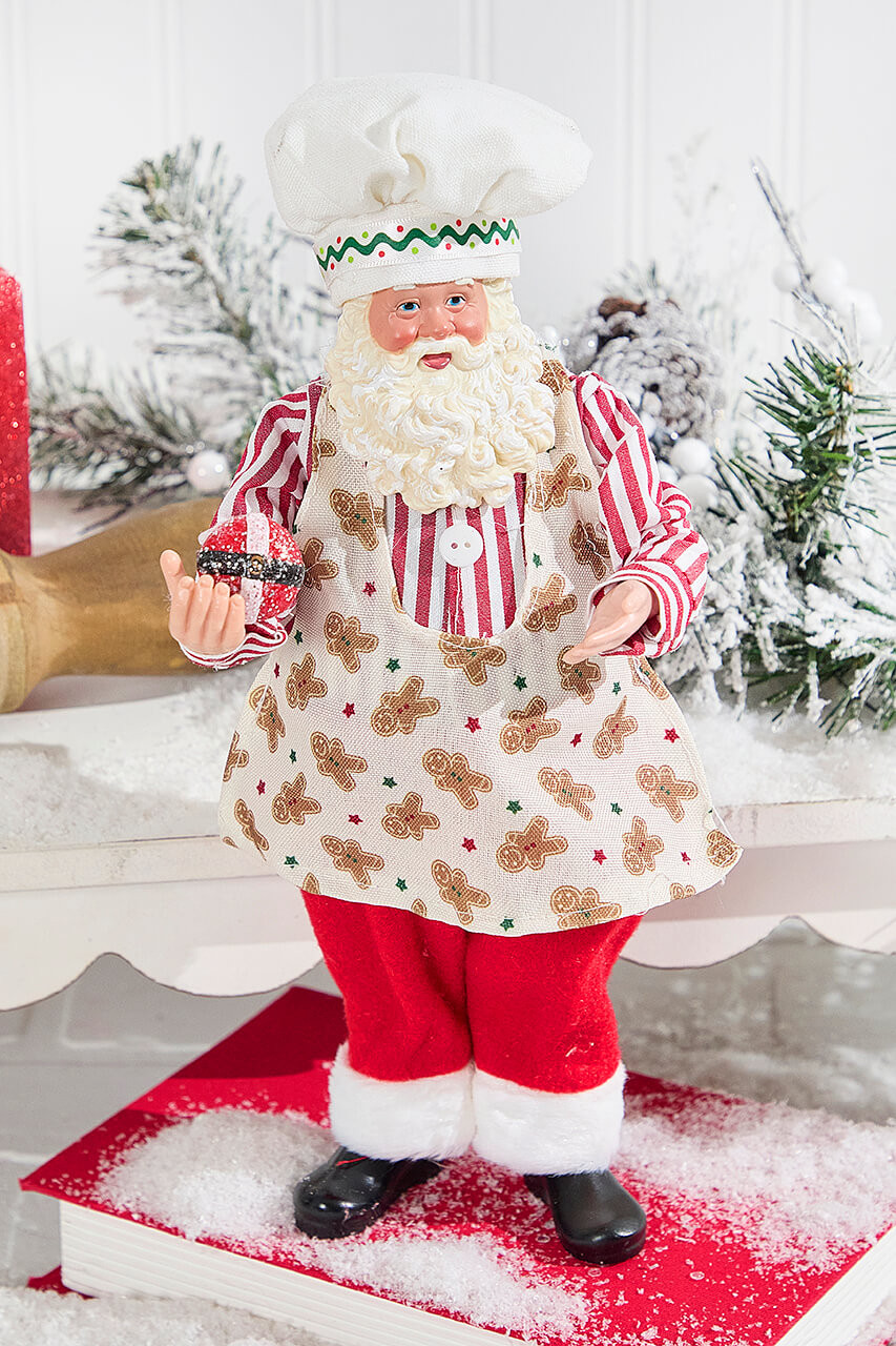 11" Fabric Holiday Santa - Decorator's Warehouse