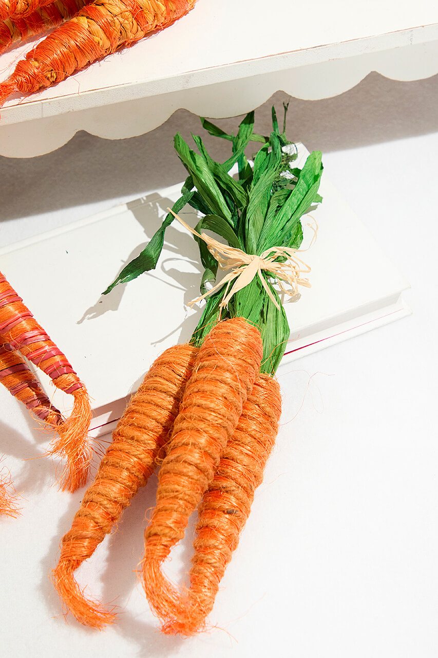 13"H Handcrafted Grass Easter Carrot Bundle - Decorator's Warehouse