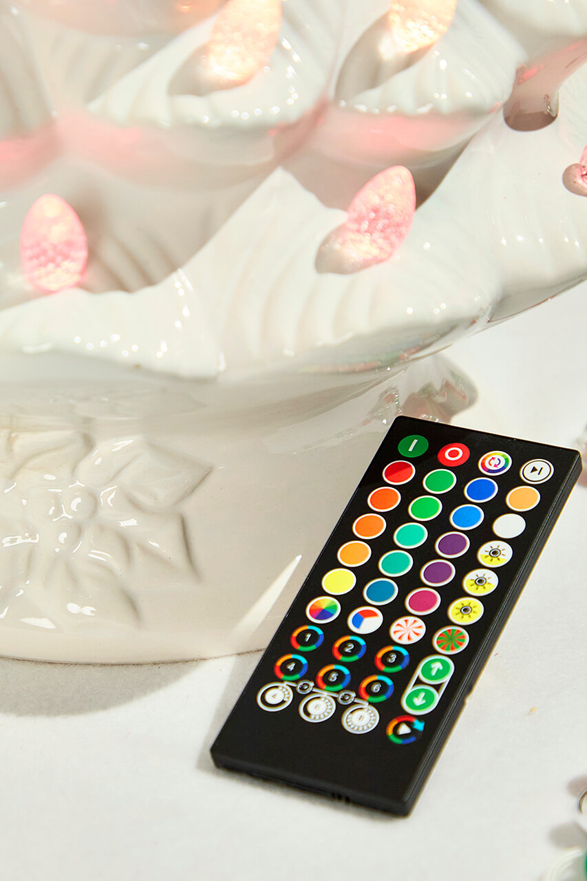 24" Ceramic Nostalgic RGB Tree - White - Decorator's Warehouse