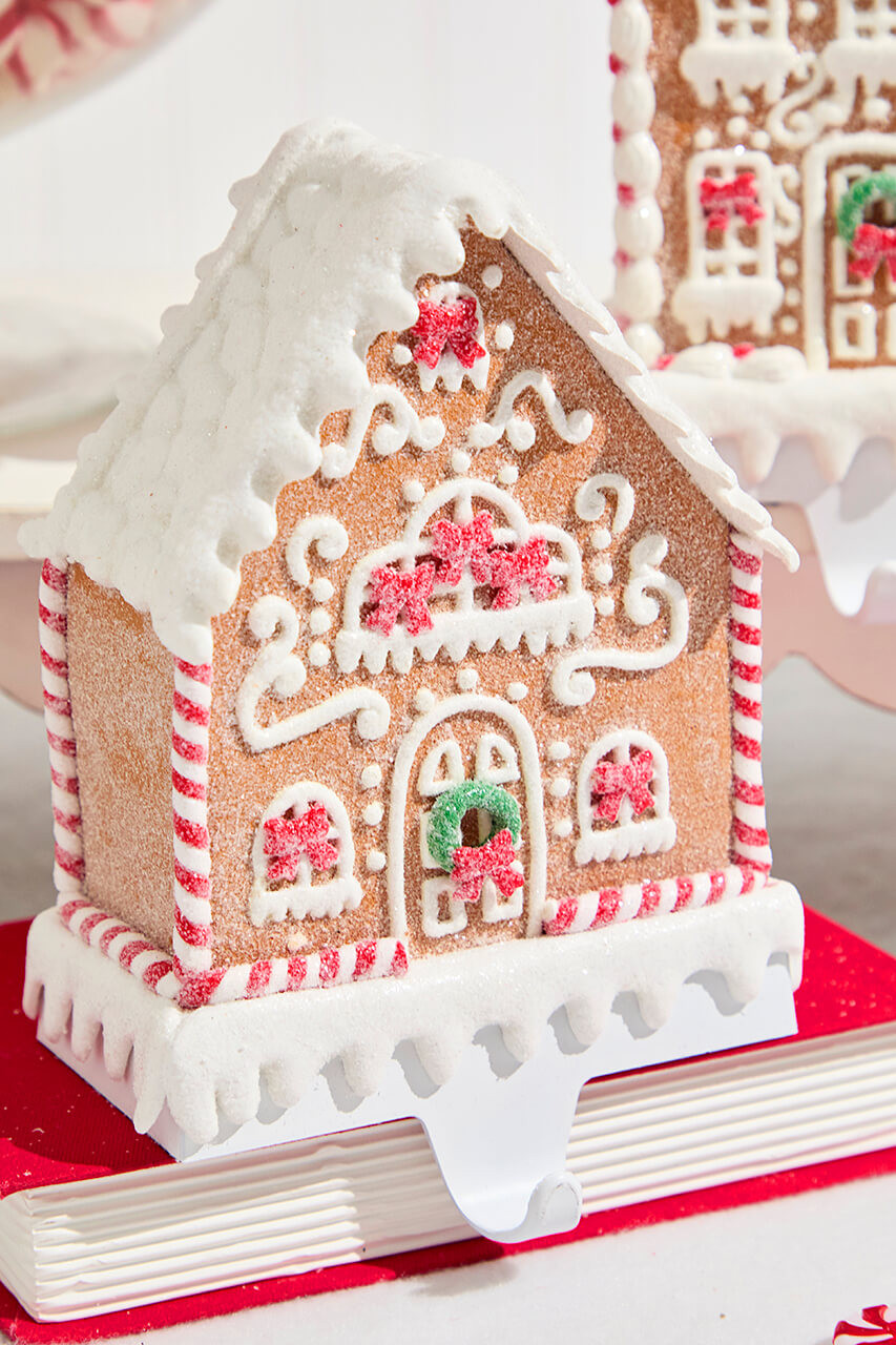 7-8" Claydough Gingerbread Stocking Holder - Decorator's Warehouse