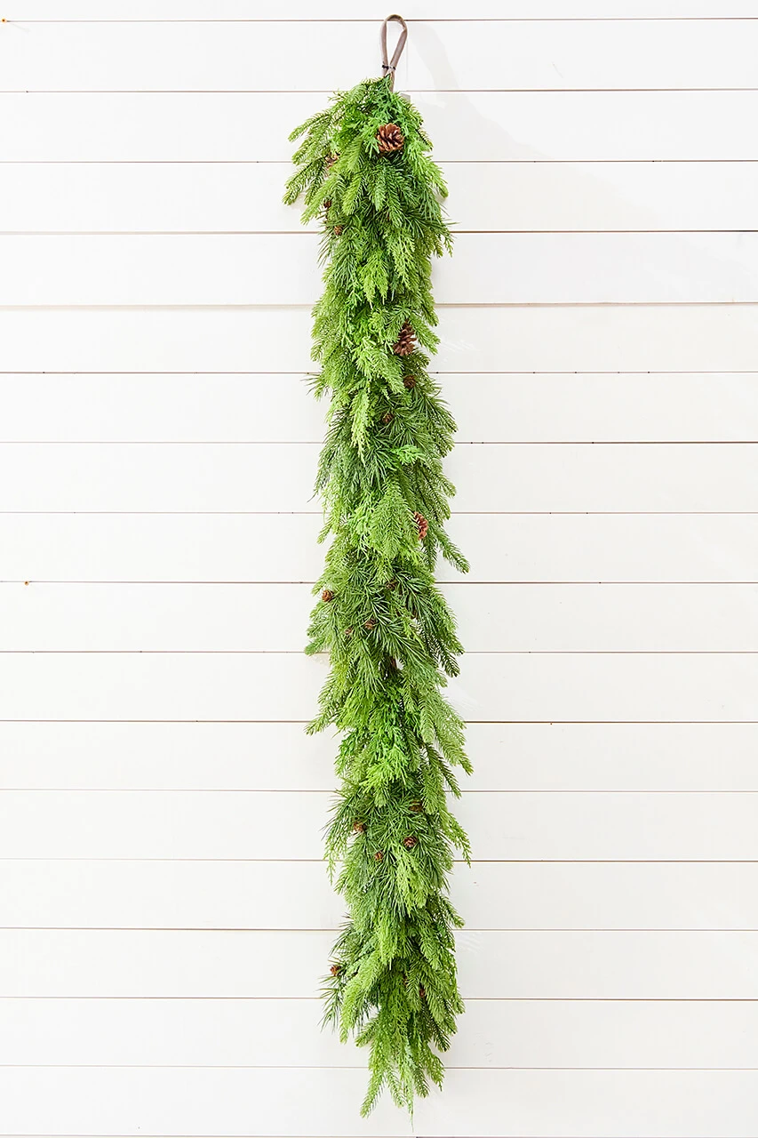 72" x 12" Natural Touch Mix Evergreen Garland - Decorator's Warehouse