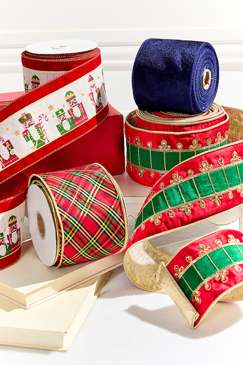 4" x 5 Yard Nutcracker Coat Ribbon - Decorator's Warehouse