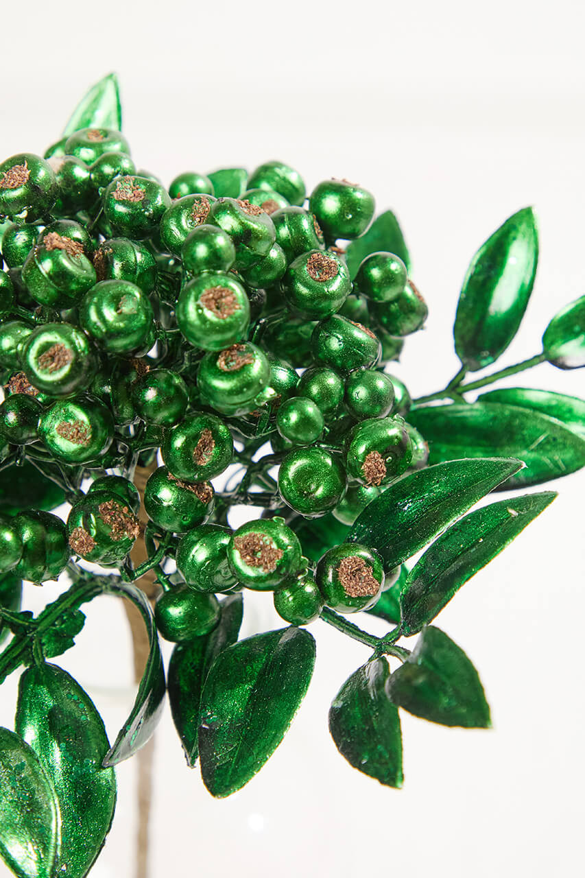 Dark Green Berry Bunch Metallic - Decorator's Warehouse