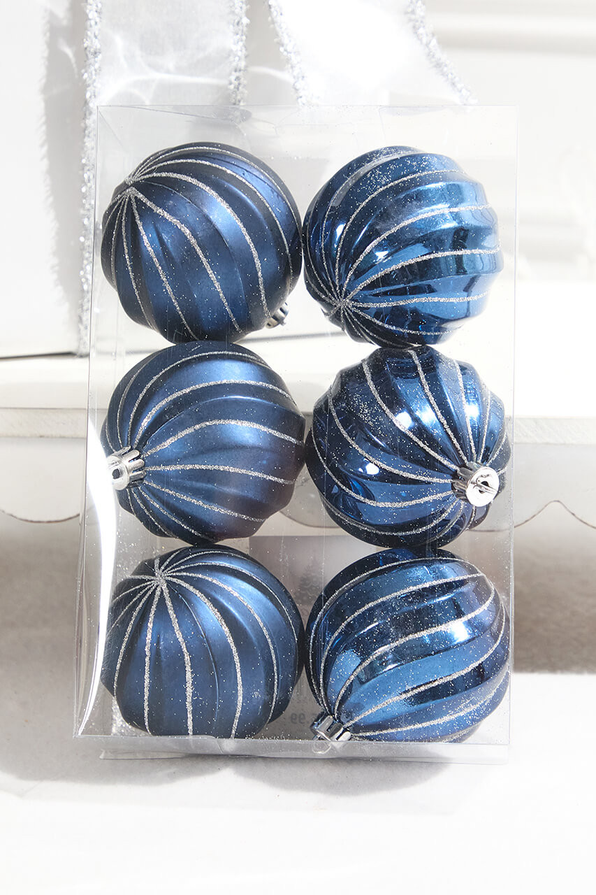 3" Blue Shatterproof Boxed Set of 6 - Decorator's Warehouse