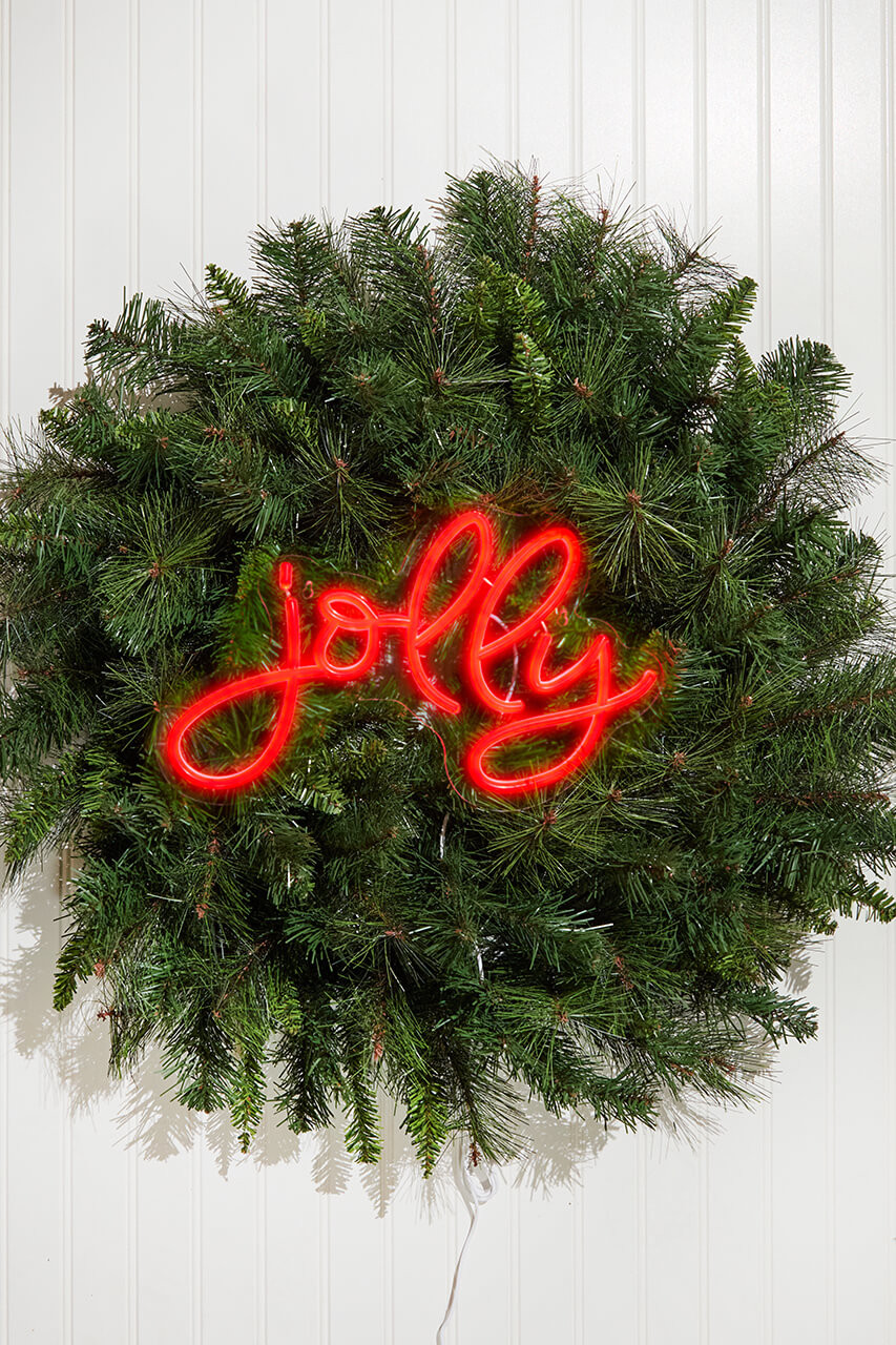 14" Lit Neon Jolly Sign - Decorator's Warehouse
