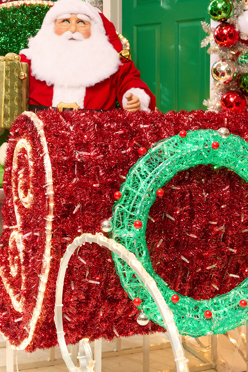6' Giant Red Christmas Sleigh - Decorator's Warehouse