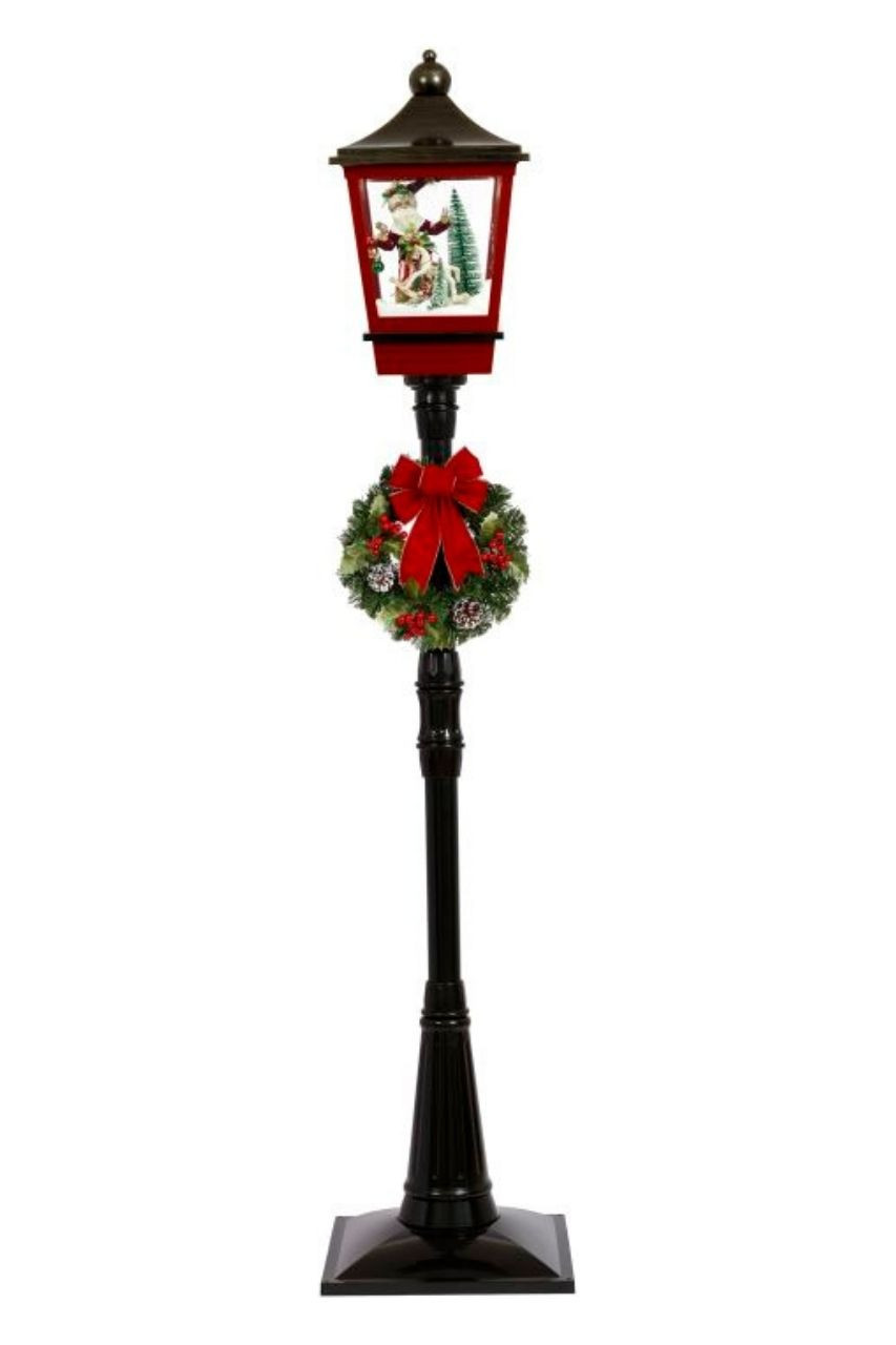 72" Snowing Lamp Post with Elf and Rocking Horse - Mark Roberts ...
