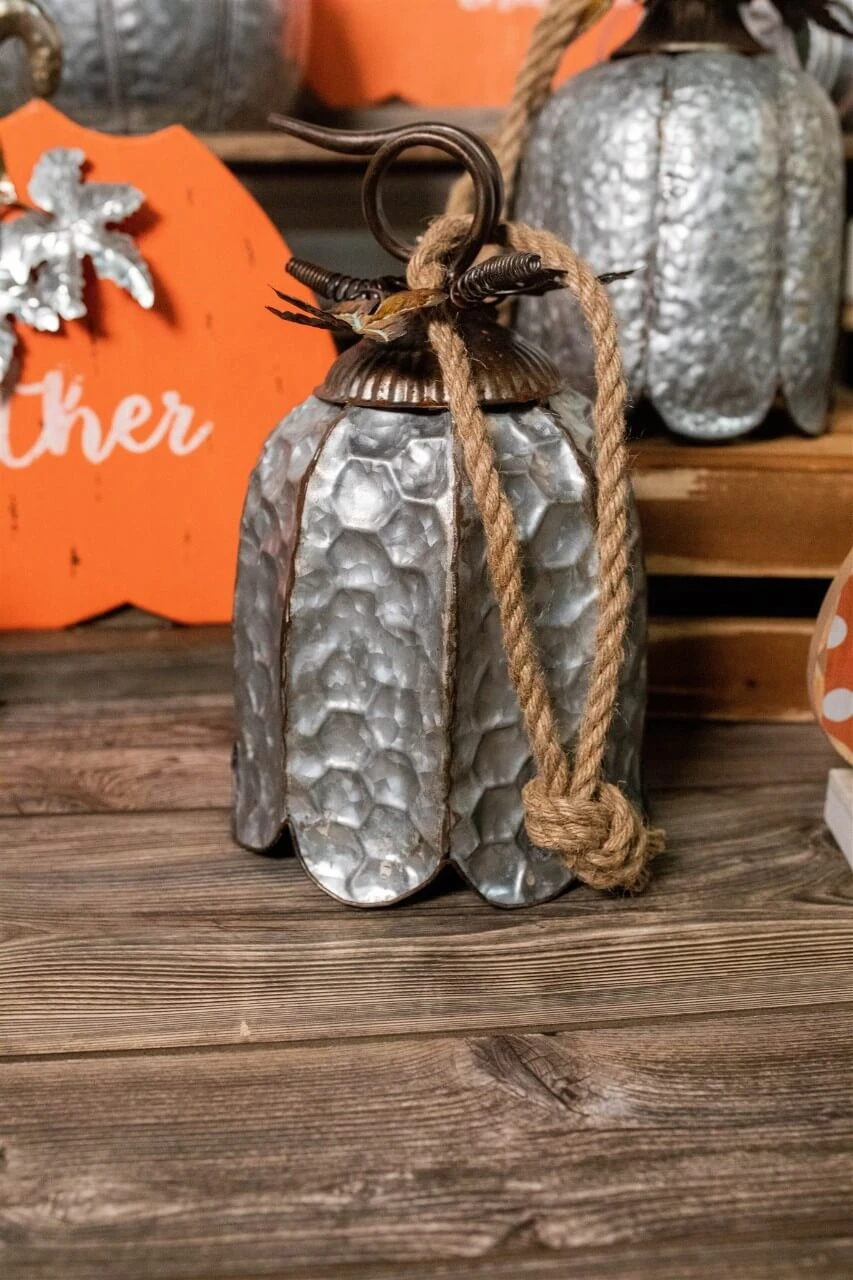 8" Metal Pumpkin Bell - Decorator's Warehouse
