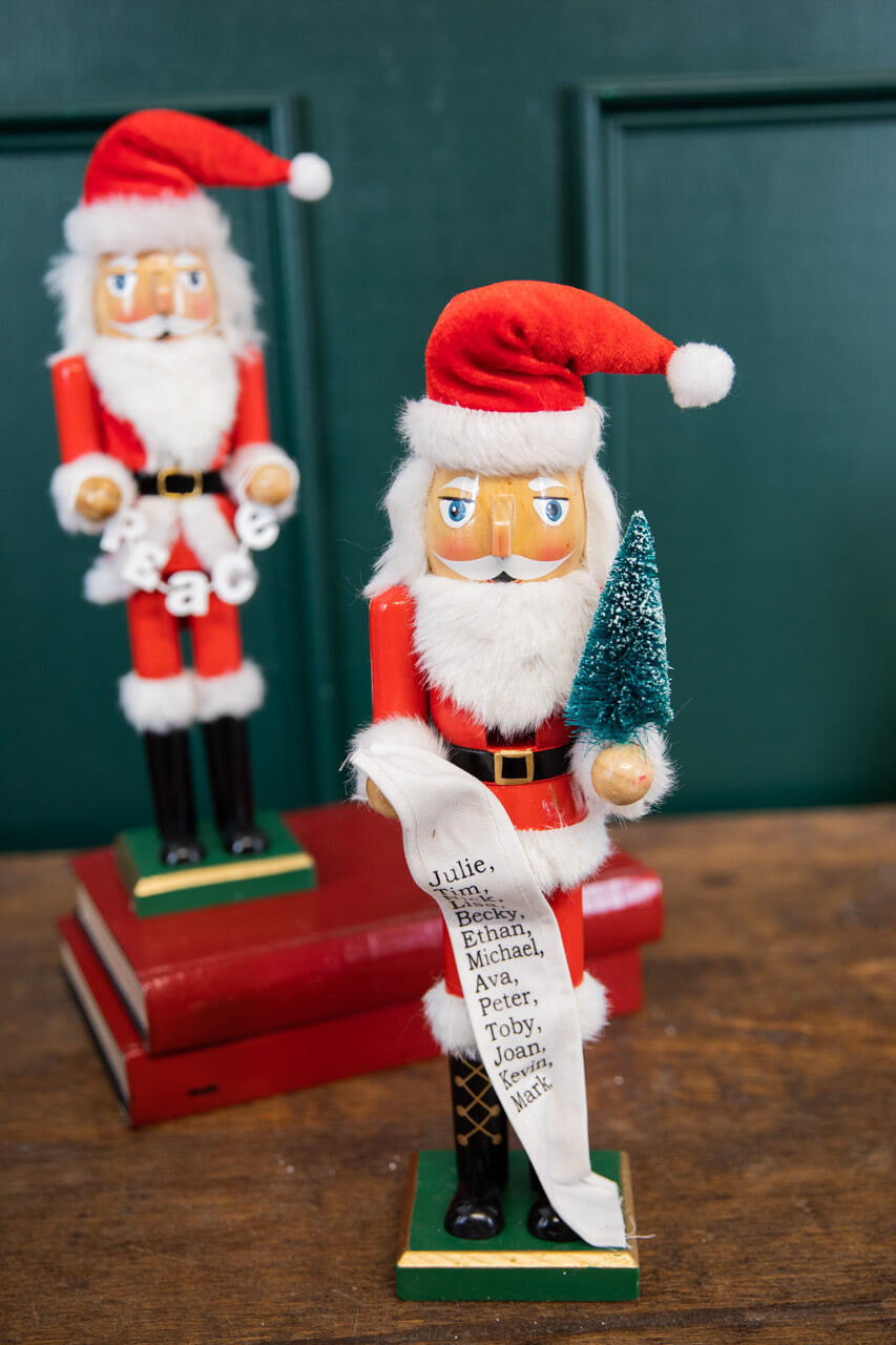 15" Santa Nutcracker with List & Tree - Decorator's Warehouse
