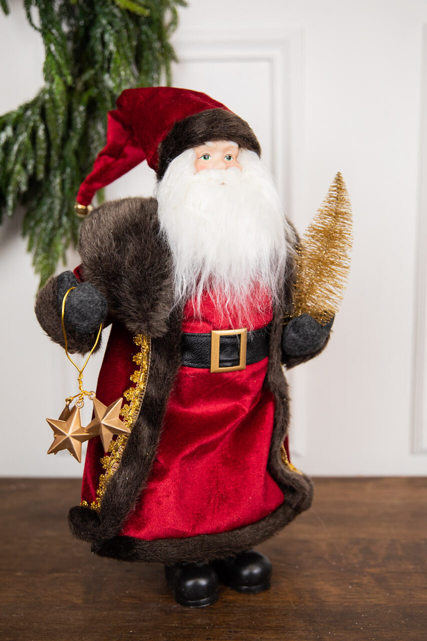 19” Santa Figure with Stars & Tree - Decorator's Warehouse