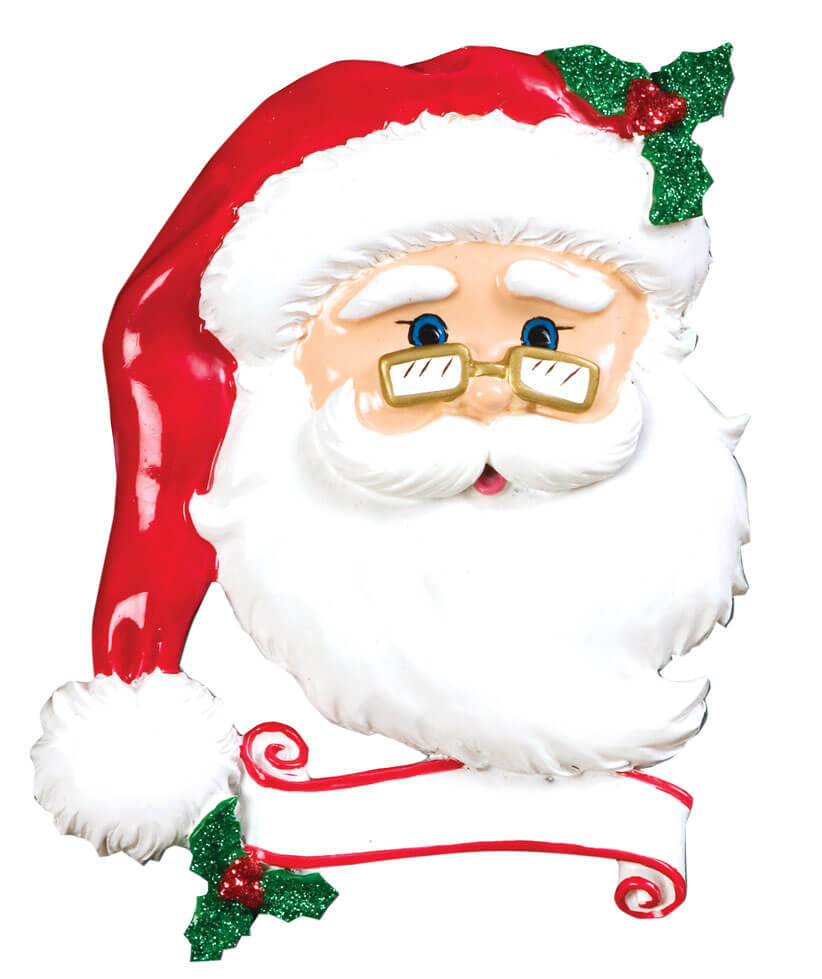 4" Jolly Santa Customizable Ornament - Decorator's Warehouse