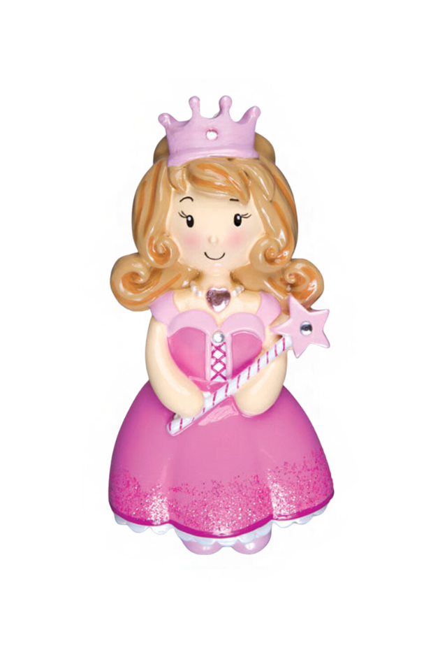 4" Pink Princess Customizable Ornament - Decorator's Warehouse