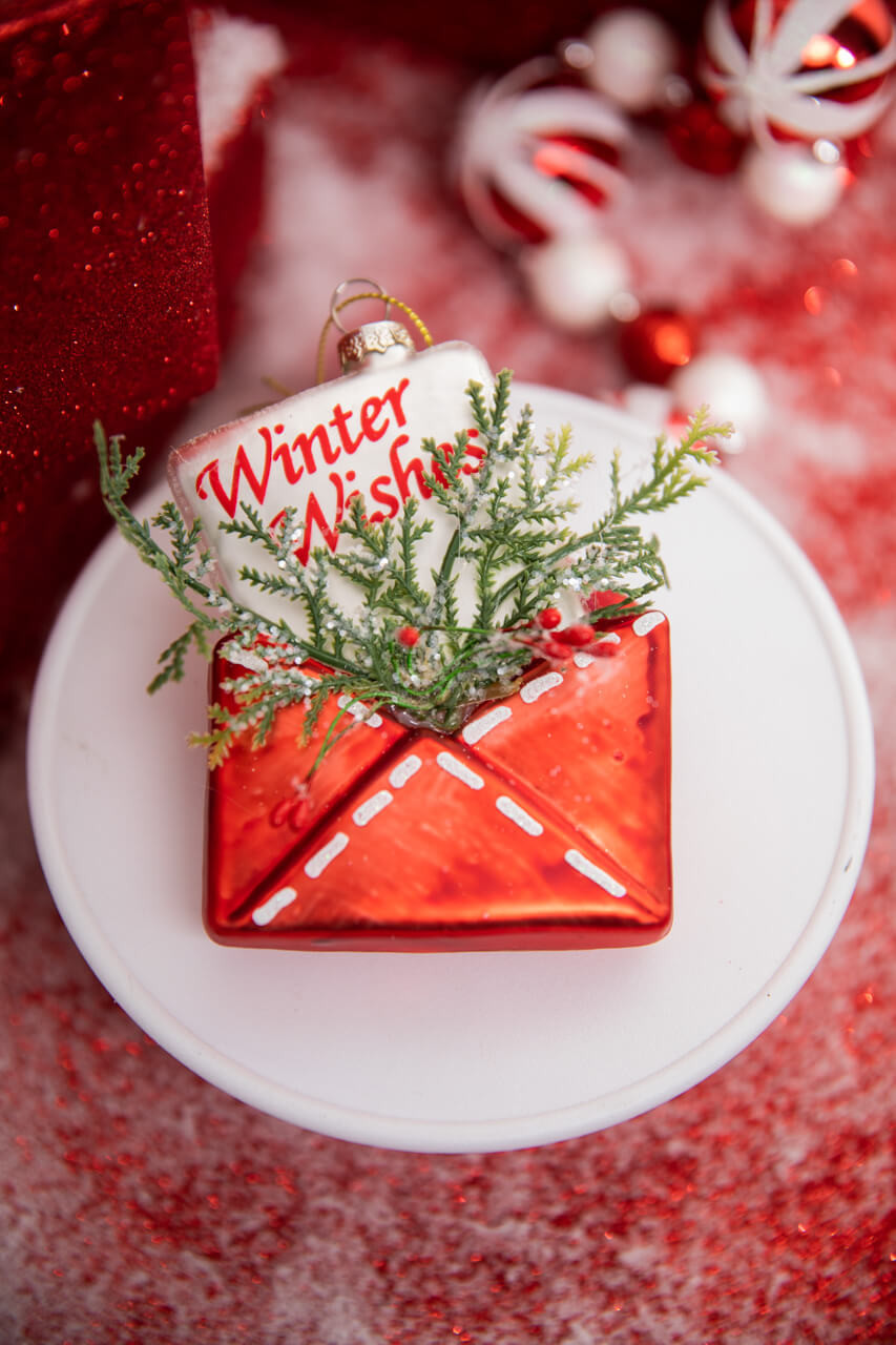 4” Winter Wishes Glass Ornament - Decorator's Warehouse