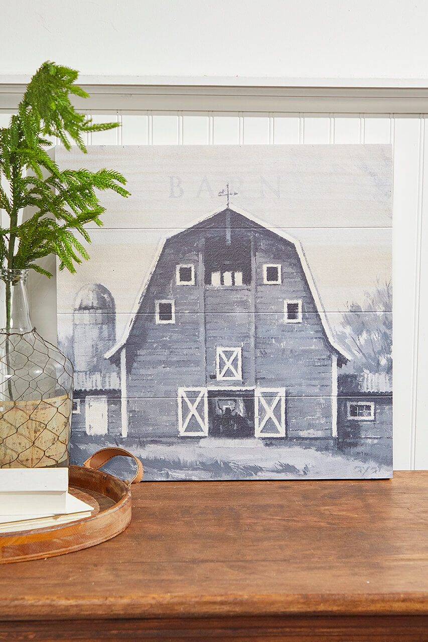 22” Holiday Barn Wall Art - Decorator's Warehouse