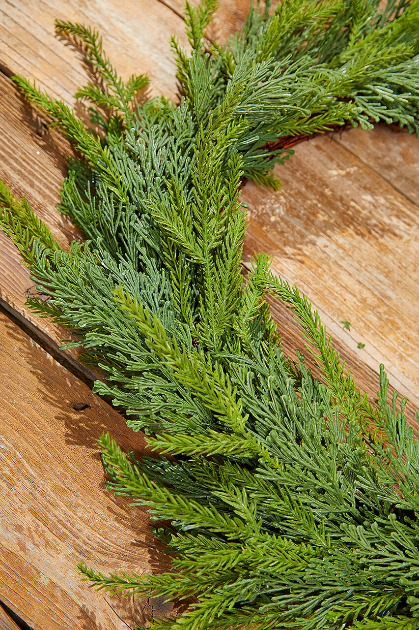 30” Natural Touch Cedar Wreath - Decorator's Warehouse