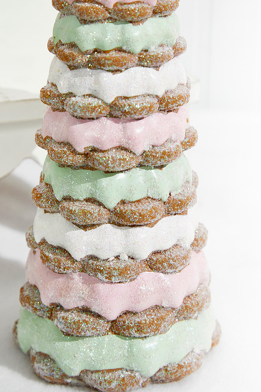 14" Resin Layered Gingerbread Icing Tree - Decorator's Warehouse