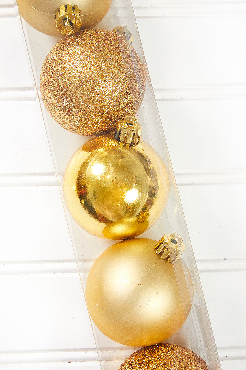 10pc Shatterproof Ornament Box - Light Gold - Decorator's Warehouse