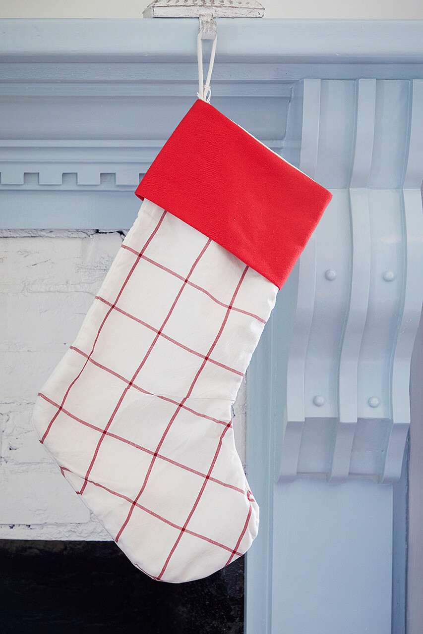 White Stocking with Red Stripes - Decorator's Warehouse
