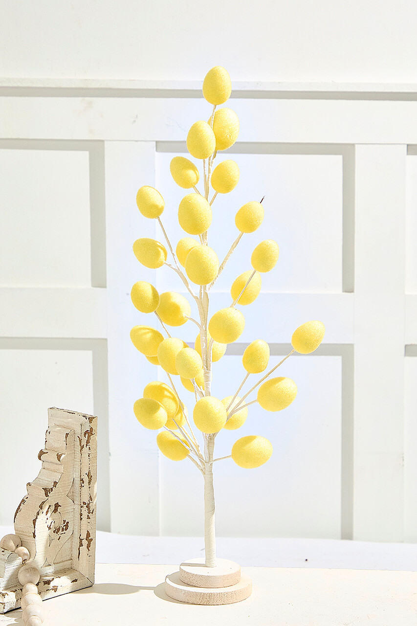 22.5" Colorful Flocked Egg Tree - Decorator's Warehouse