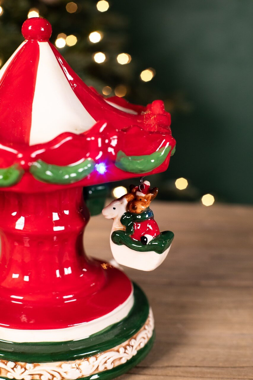 Ceramic Light Up Musical Carousel - Decorator's Warehouse