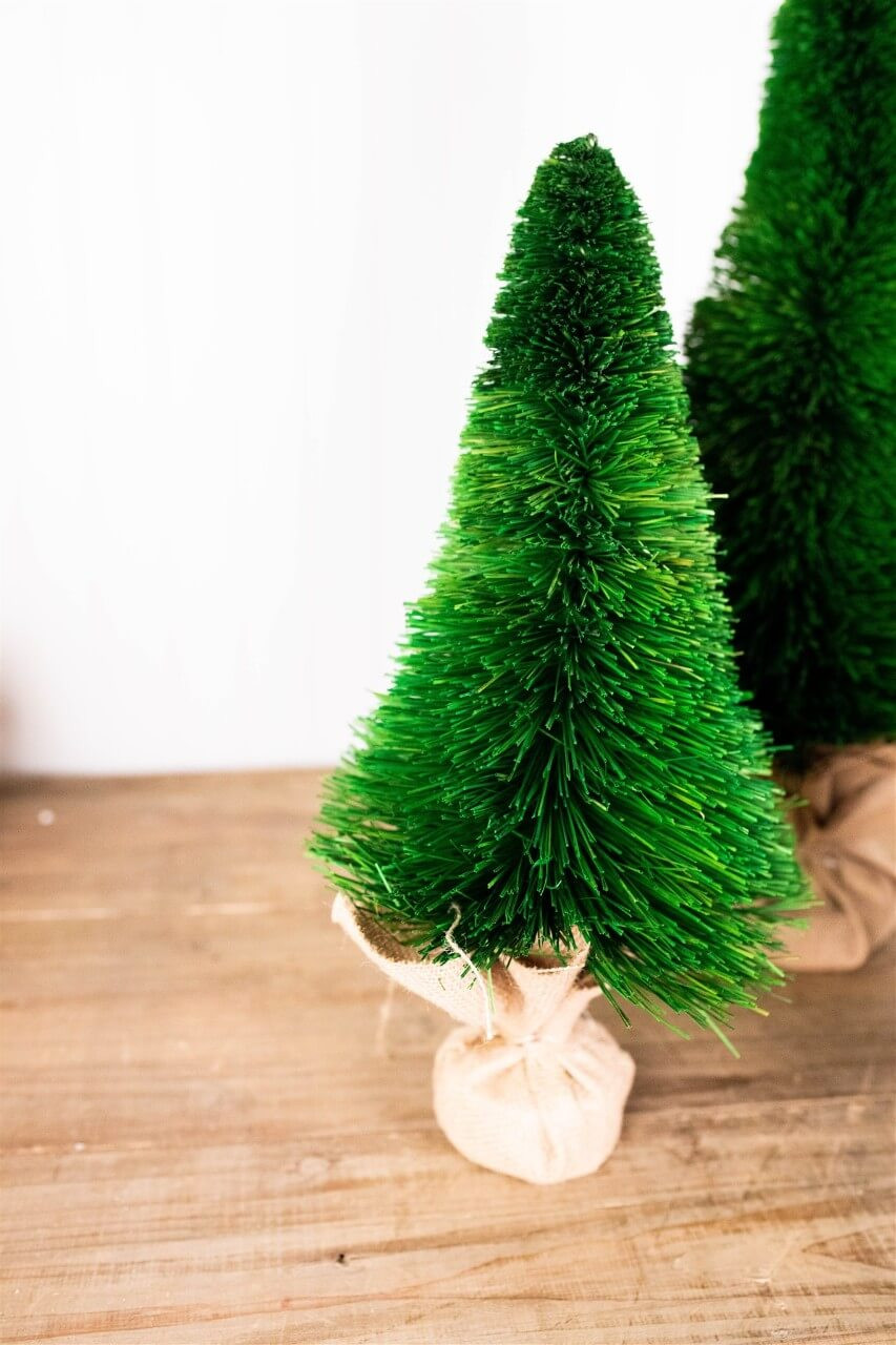 24” Black Mini Canadian Tree with Wood Base - Decorator's Warehouse