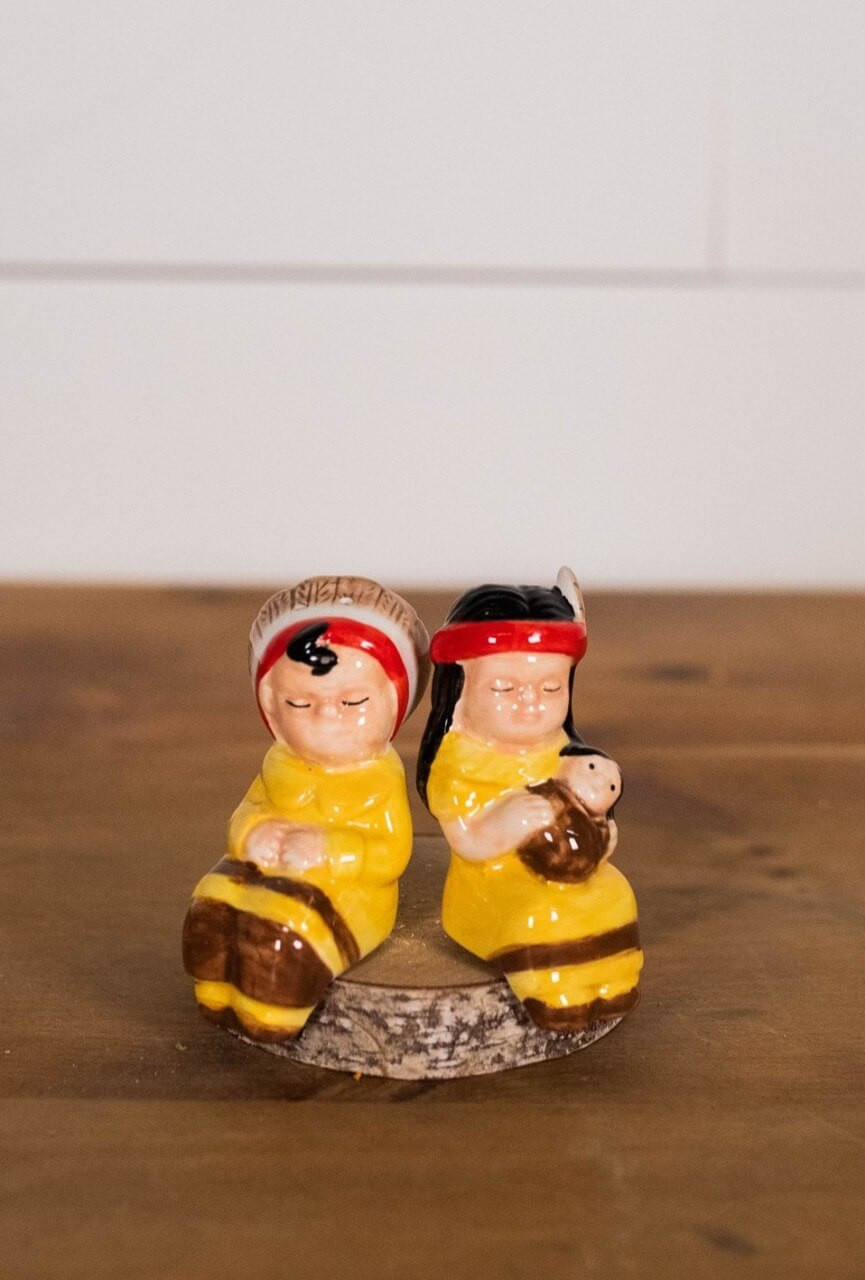 3" Dolomite Native American Couple Salt & Pepper Shakers - Decorator's ...