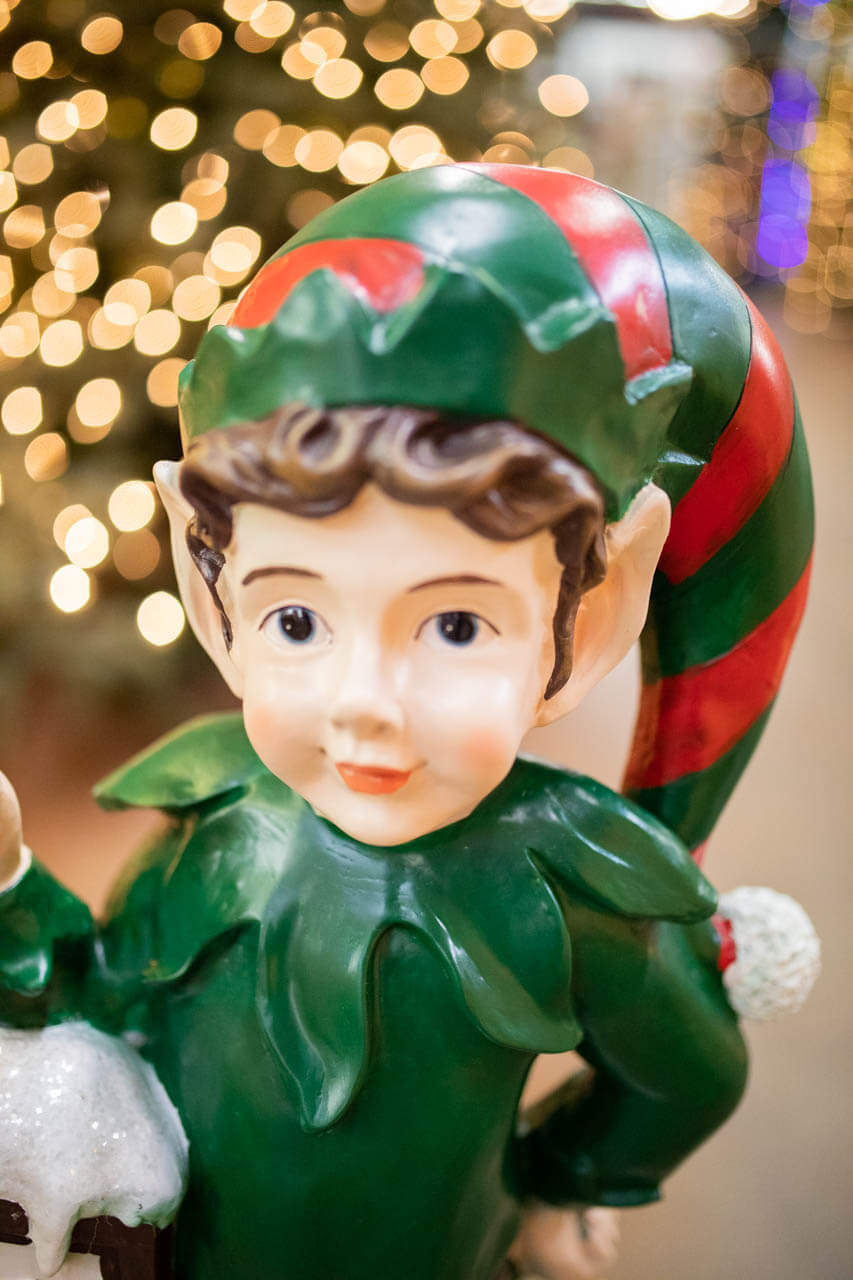36" Resin Elf with North Pole Sign