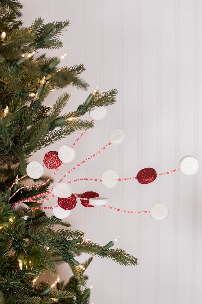 25” Mini Pink/White Cotton Ball Peppermint Christmas Sprays - Decorator ...