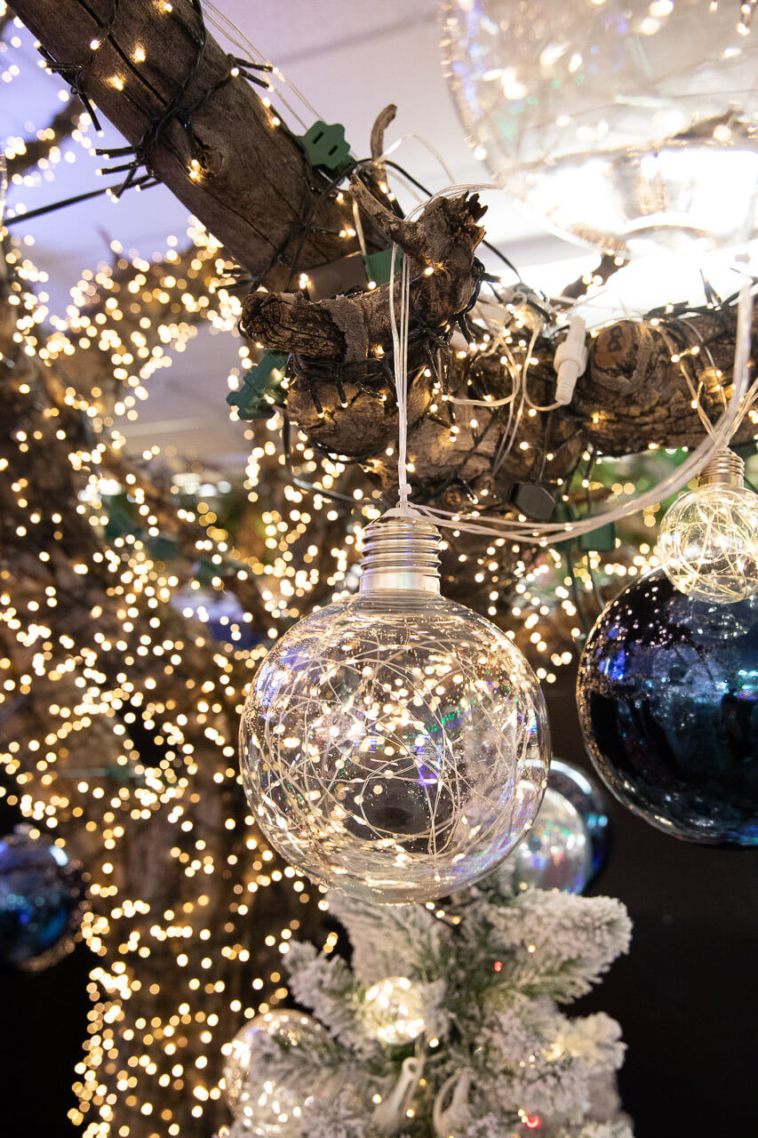 LED String Lights with Clear Balls - 6" Orbs - Decorator's Warehouse
