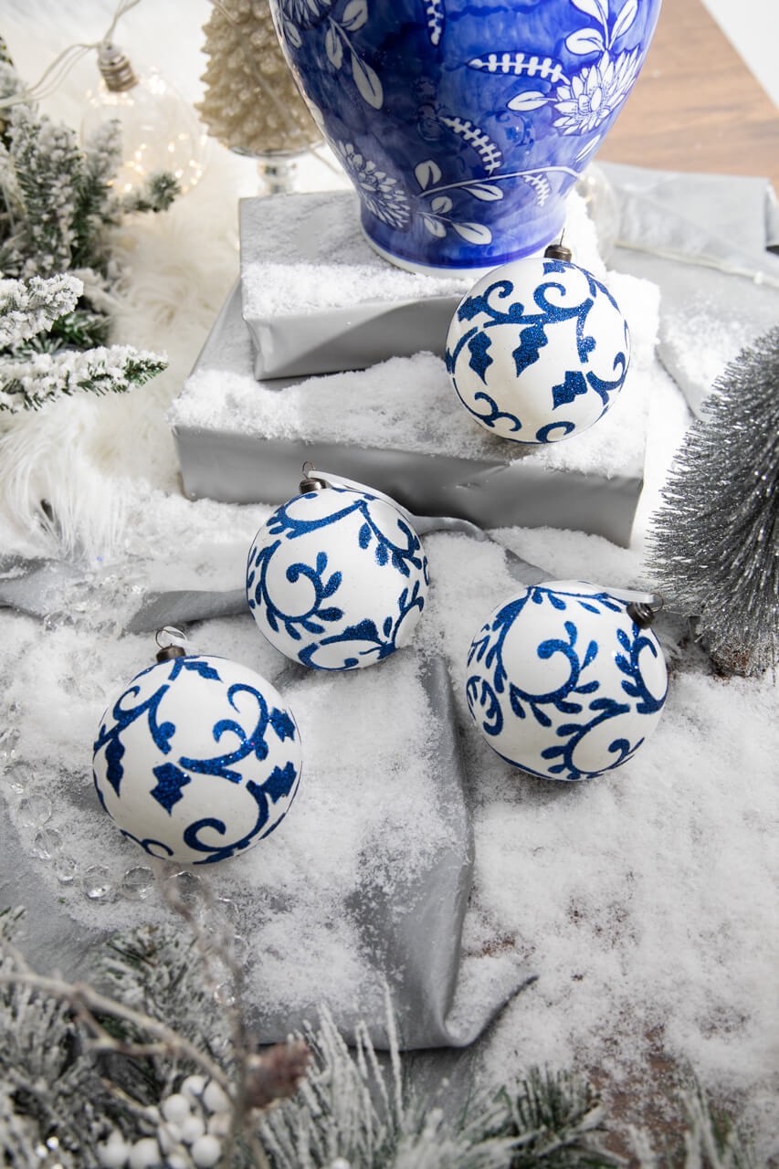 8" Holiday Blue Jewel Ornament - Decorator's Warehouse