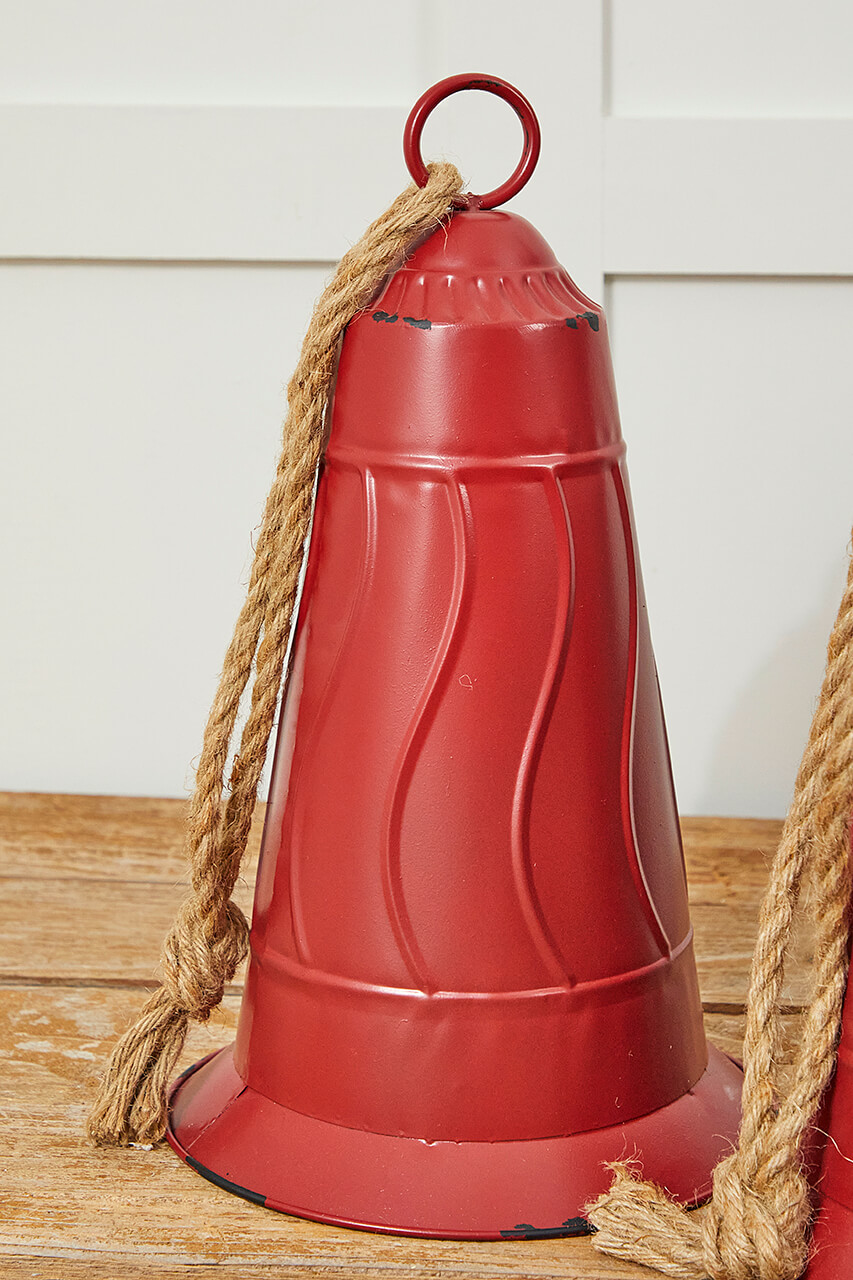 Rustic Red Metal Bell Ornament - Decorator's Warehouse