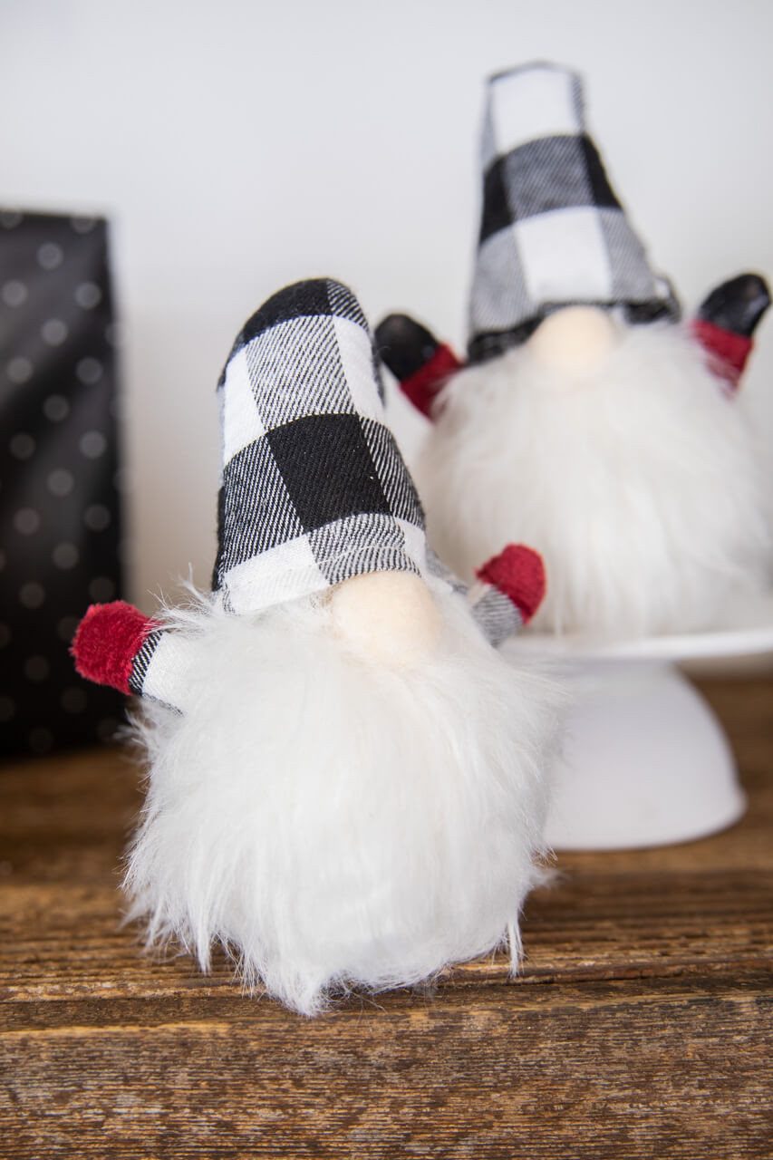 7” Mini Buffalo Check Gnome - Decorator's Warehouse