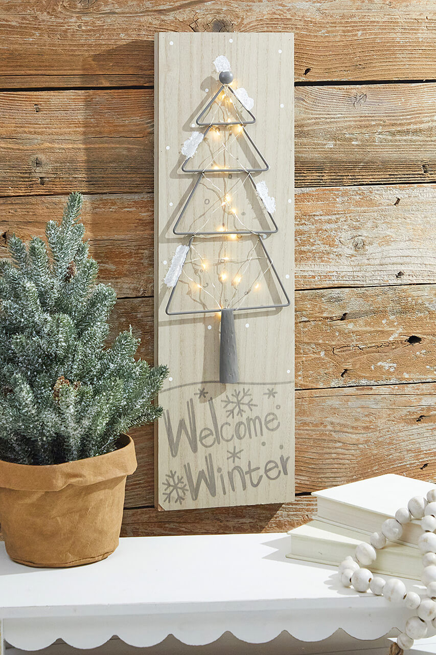 24” LED Holiday Tree Wall Decor - Decorator's Warehouse