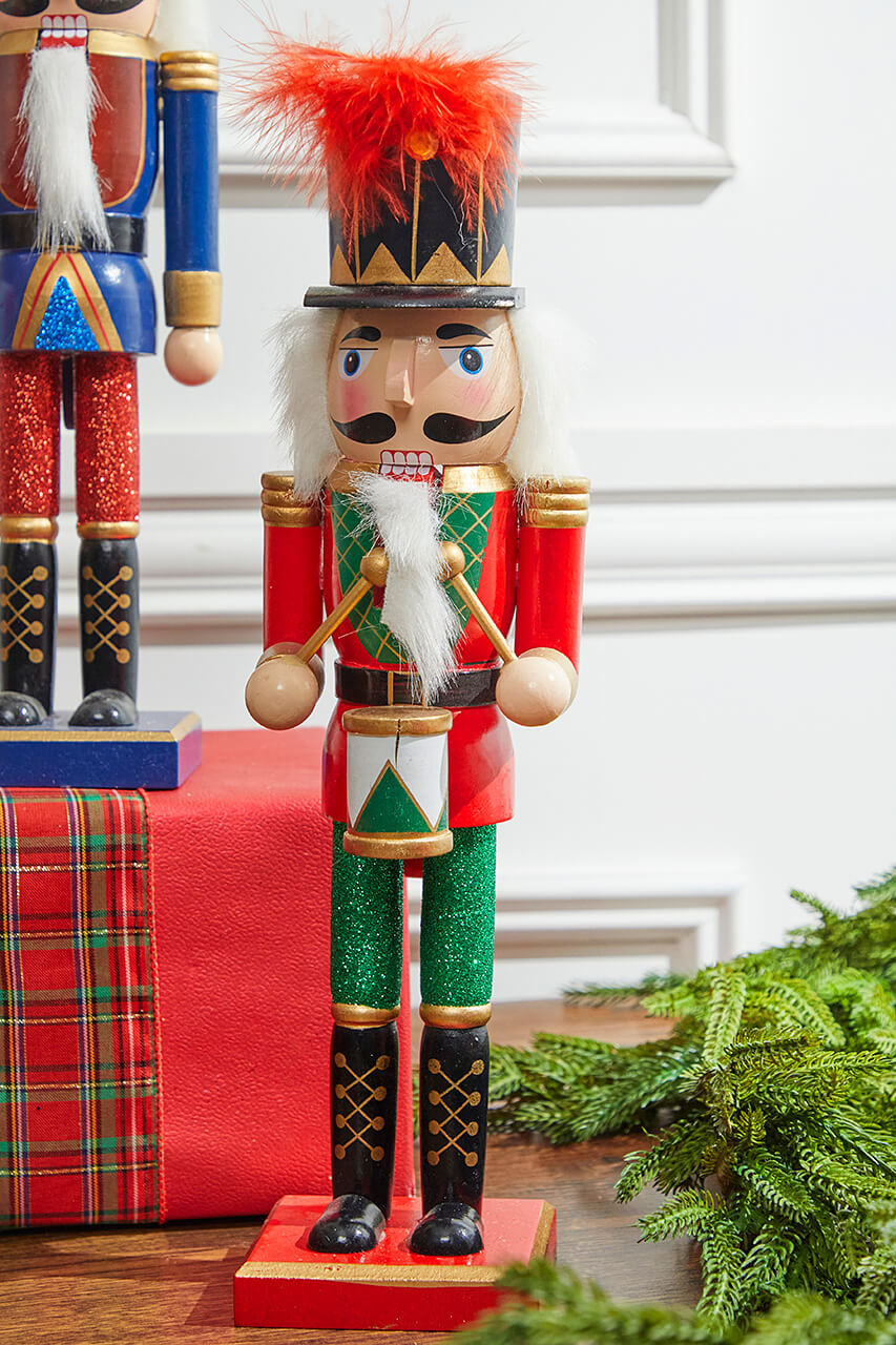 14” Multi-Colored Glitter Nutcracker - Decorator's Warehouse