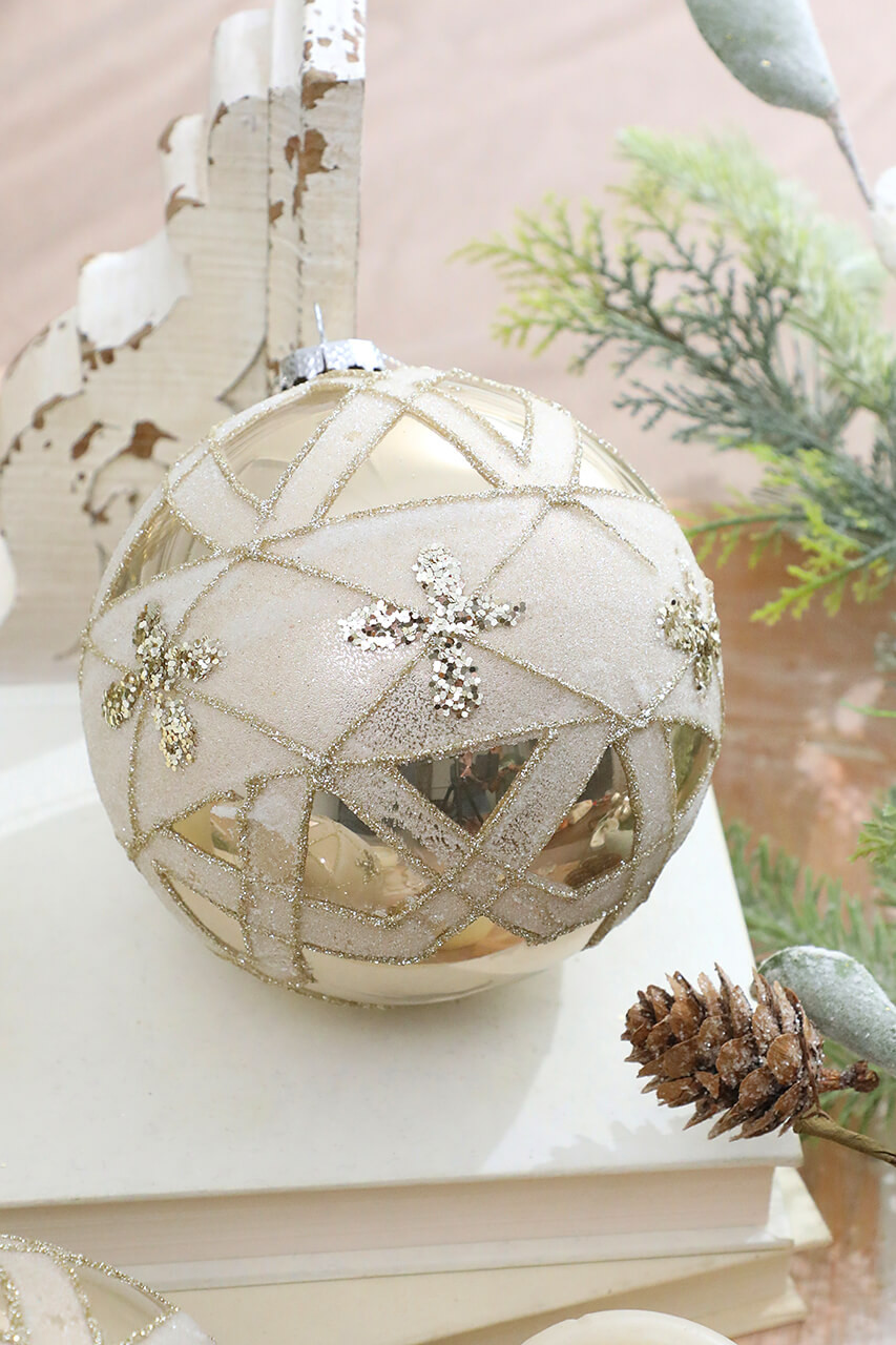 5” Glass Medallion Ball Ornament - Decorator's Warehouse
