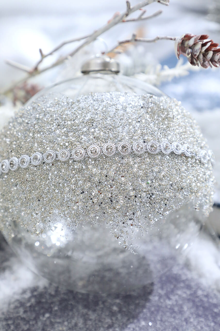 5" Glass Jewel Ball Ornament