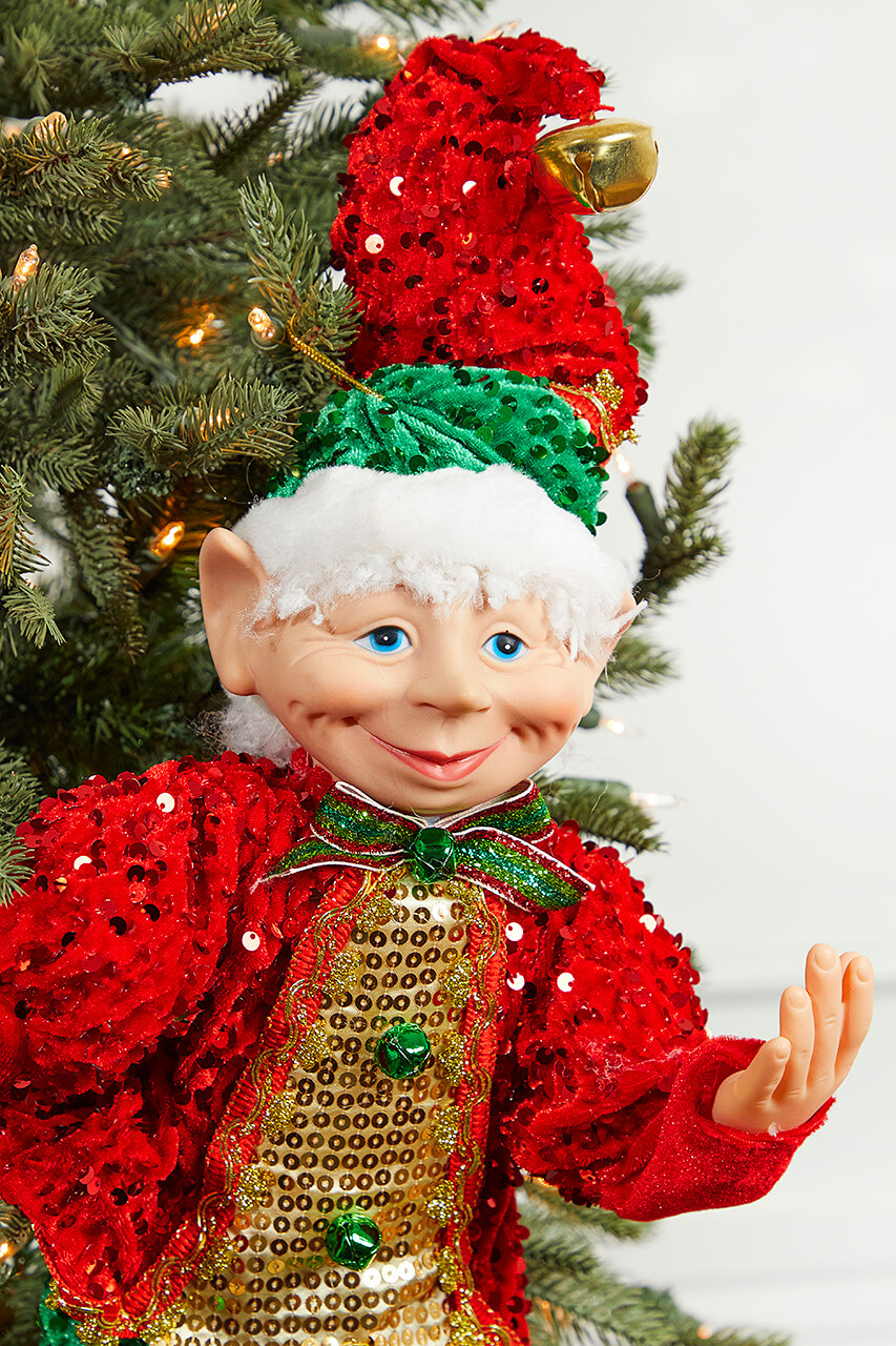 30" Sequin Bendable Elf - Decorator's Warehouse
