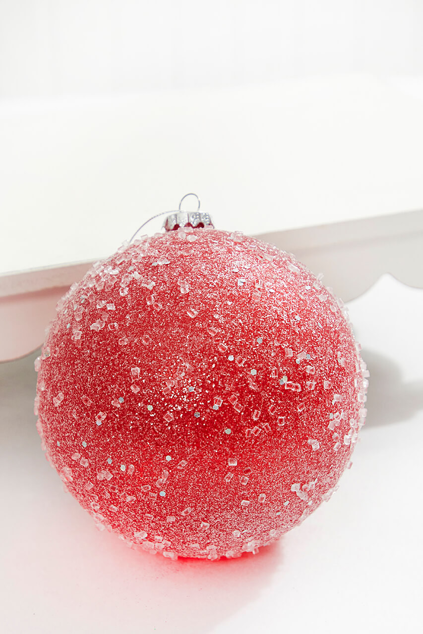 6" Red Ice Gumdrop Ball Ornament - Decorator's Warehouse