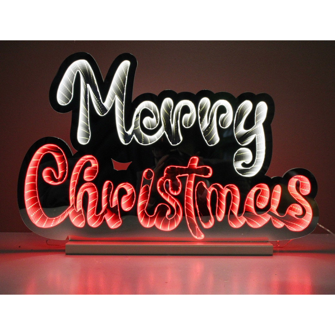 23.5" LED Infinity Light Merry Christmas - Decorator's Warehouse