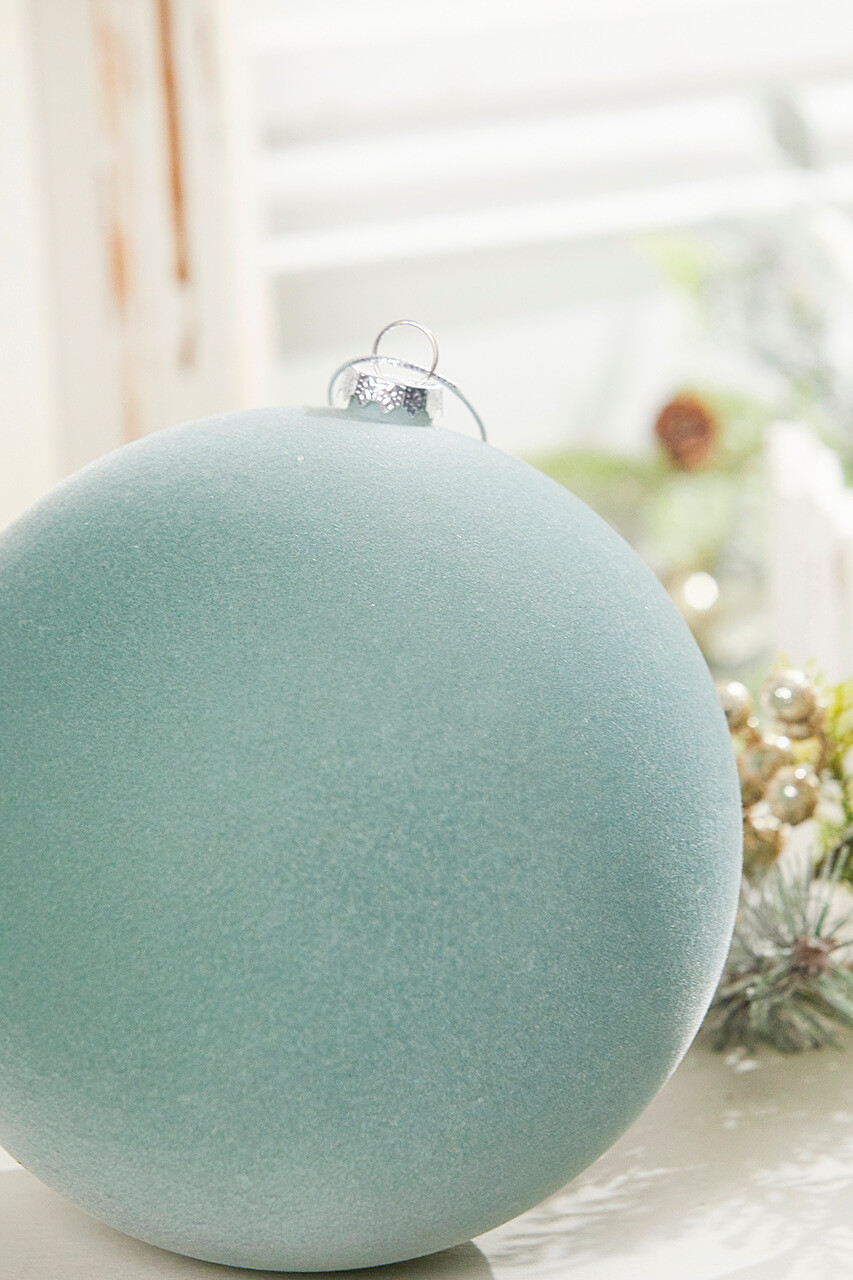 8" Ball Ornament - Frost Green - Decorator's Warehouse