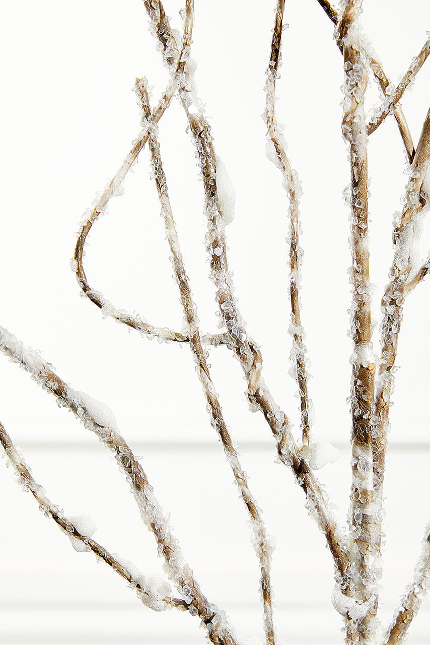 29" Snow Covered Frosted Birch Stem - Natural/Frost - Decorator's Warehouse