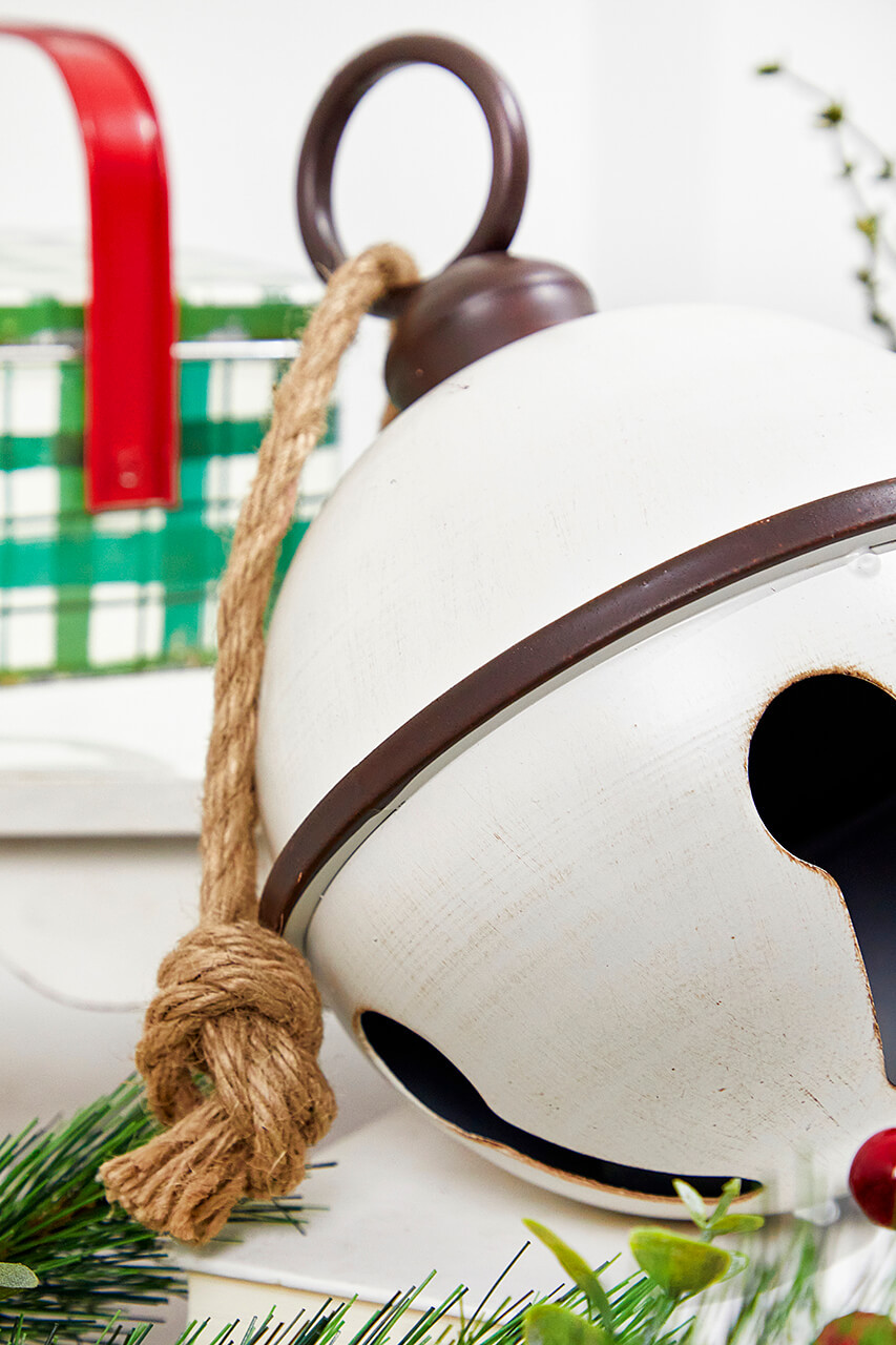 10" White Metal Bell Ornament - Decorator's Warehouse