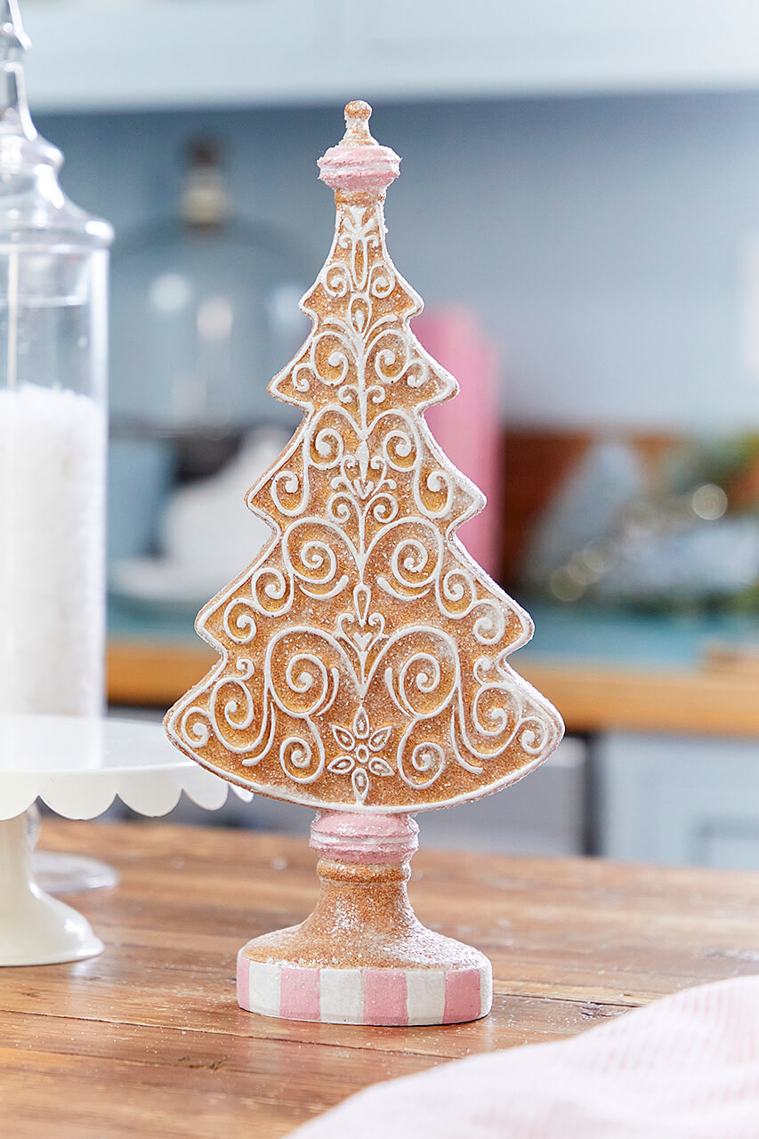 12" Gingerbread Resin Tree - Decorator's Warehouse
