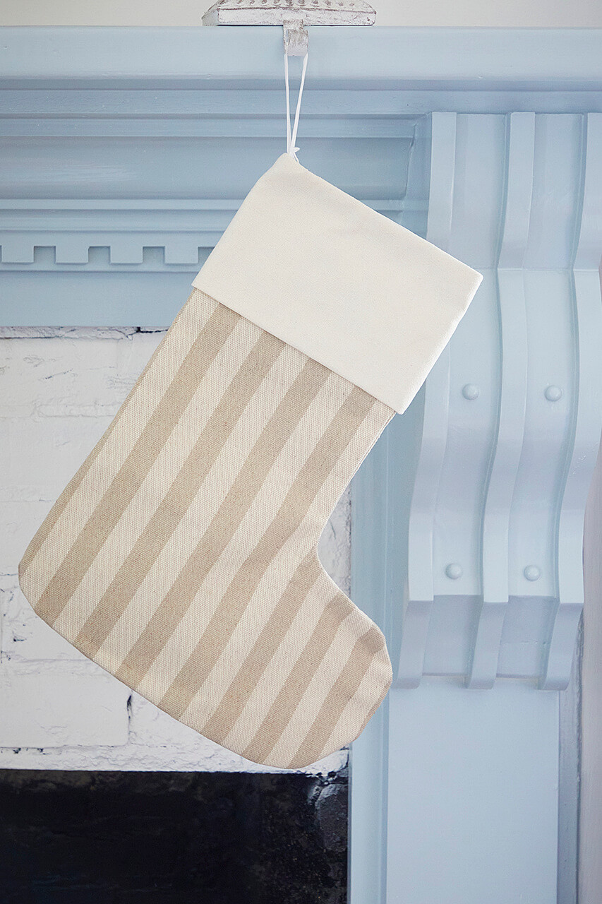 Beige Stocking with Brown Stripes - Decorator's Warehouse