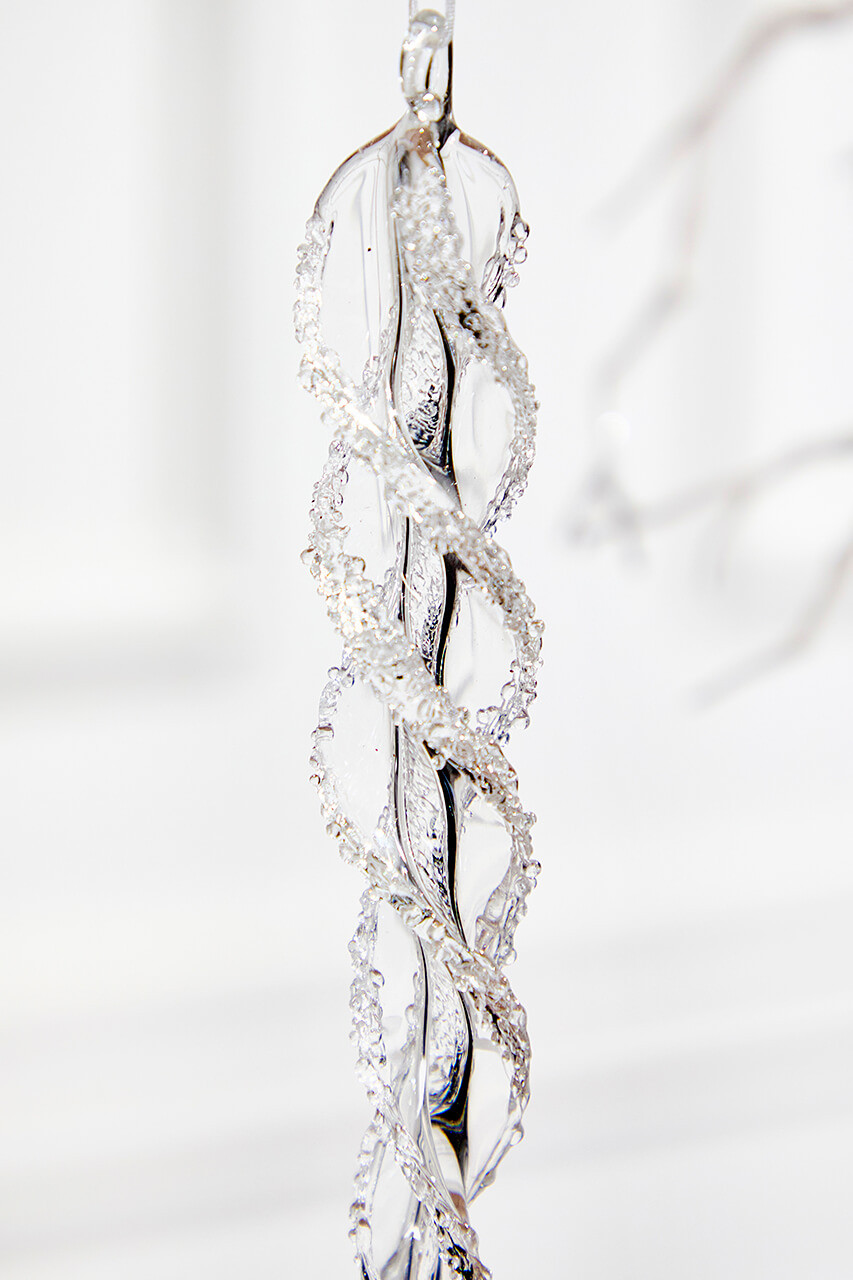 12" Glass Icicle Ornament - Large - Decorator's Warehouse