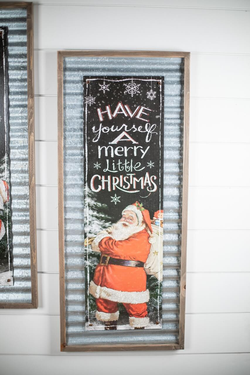 Galvanized Santa Wall Art - Decorator's Warehouse