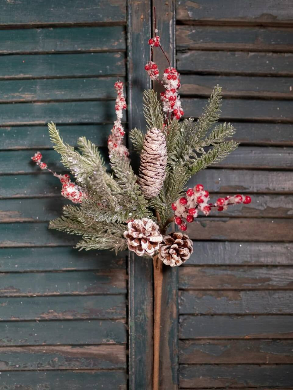 40” Iced Sparkle Berry Christmas Sprays - Cardinal Christmas Sprays